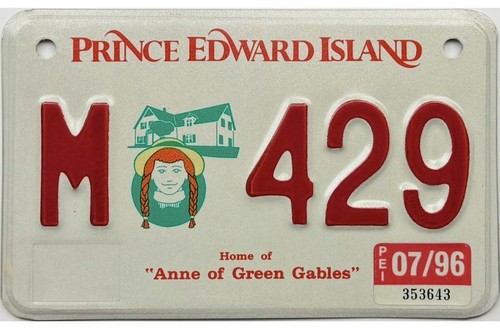 *99 CENT SALE* 1996 Prince Edward Island Anne MOTORCYCLE License Plate ...