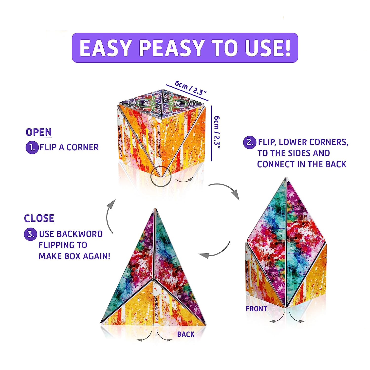 CUBENDI Geometric Origami Puzzle - Scribble Cube for Adults, Kids ...