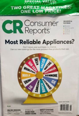 Consumer Reports Aug 2019 Most Reliable Appliances Double Pack FREE ...