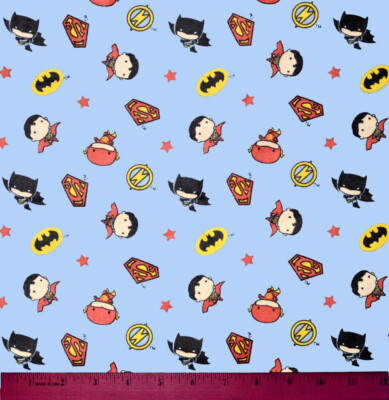 DC Comics Fabric - HALF YARD - 100% Cotton - Quilting Superman Batman ...