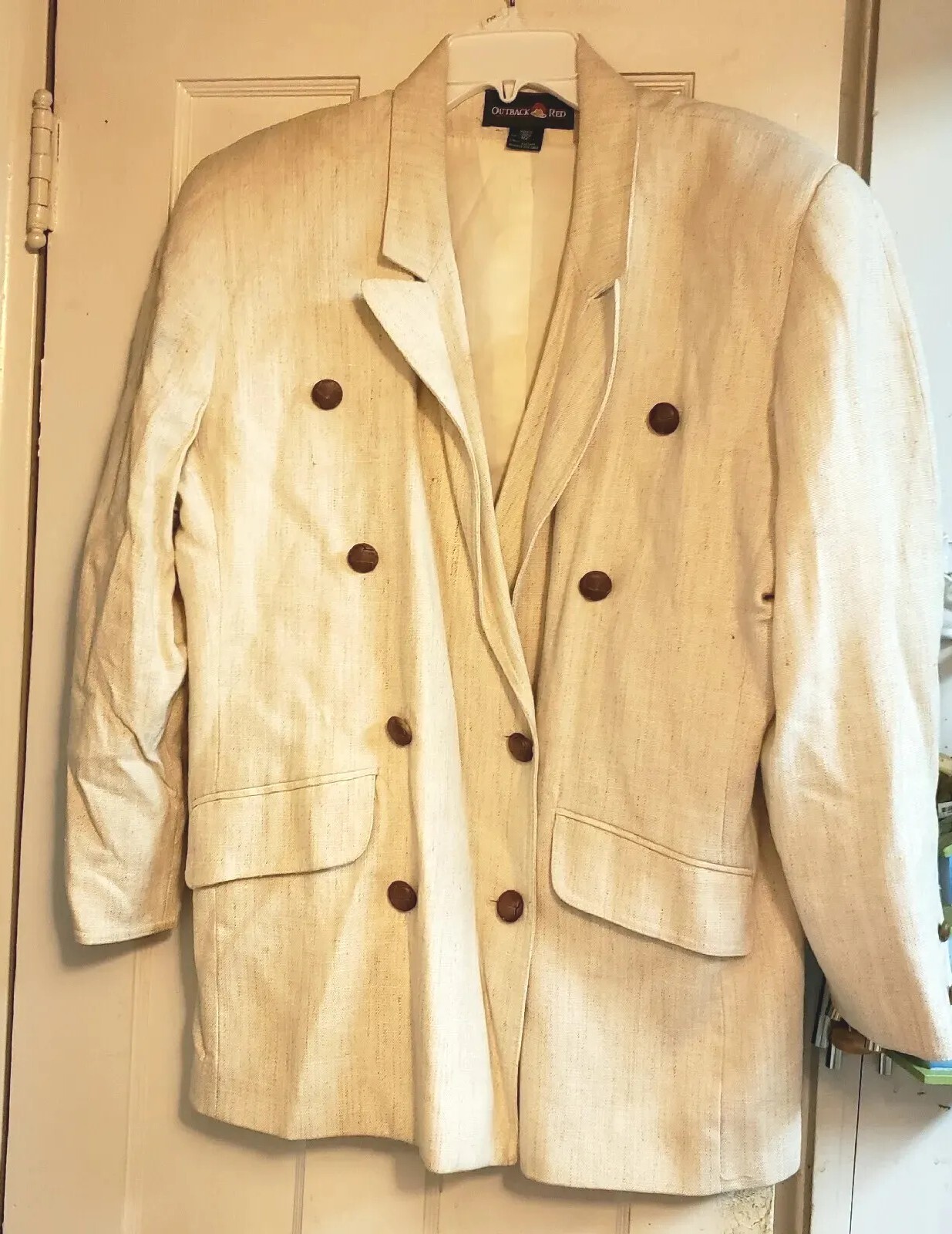 Outback Red Oatmeal Ivory Double Breast Jacket Fully … - Gem