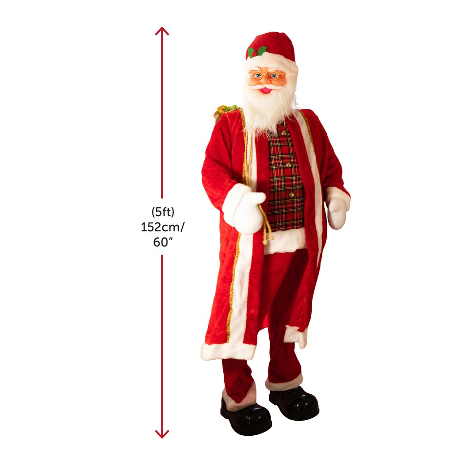 5FT ANIMATED SANTA CLAUS LIFE SIZE SINGING DANCING FATHER CHRISTMAS ...