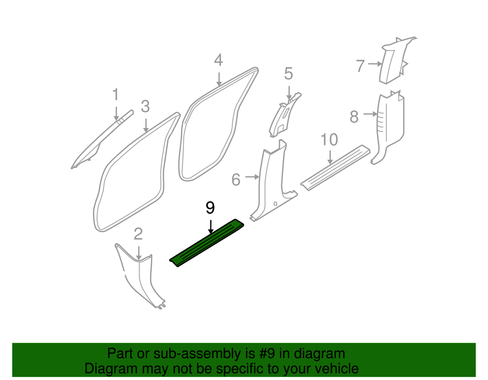 Genuine Nissan Scuff Plate 769B5-9FU2A | eBay