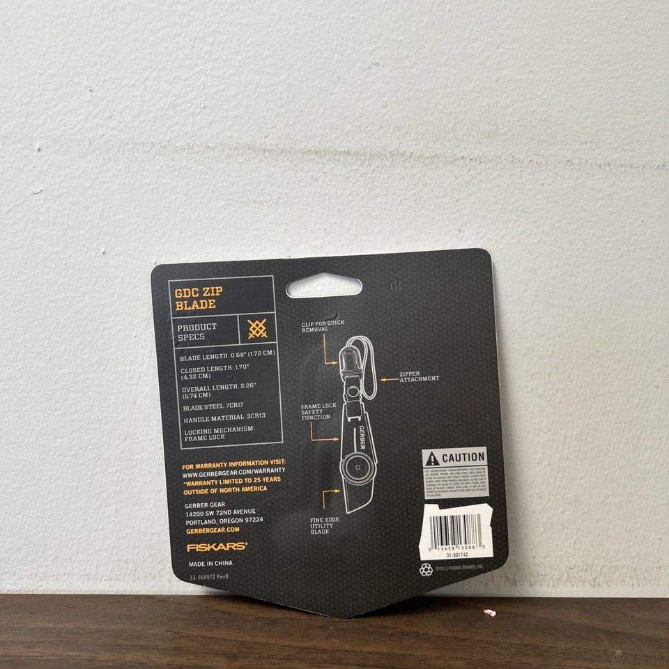 Gerber Gear GDC Zip Knife Blade Safety Frame Lock Quick-Release Clip ...