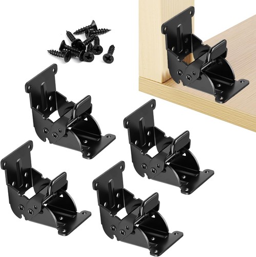 4 Pack Folding Brackets, Self-Lock Hinge with Screws for Folding Table ...
