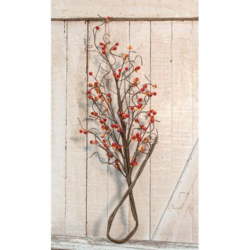 New Primitive Fall ORANGE BITTERSWEET BERRY STEM Bush Pick Teardrop ...