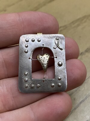 VINTAGE STERLING SILVER ARTISAN MODERNIST SIGNED S. MIRANDA BROOCH ...