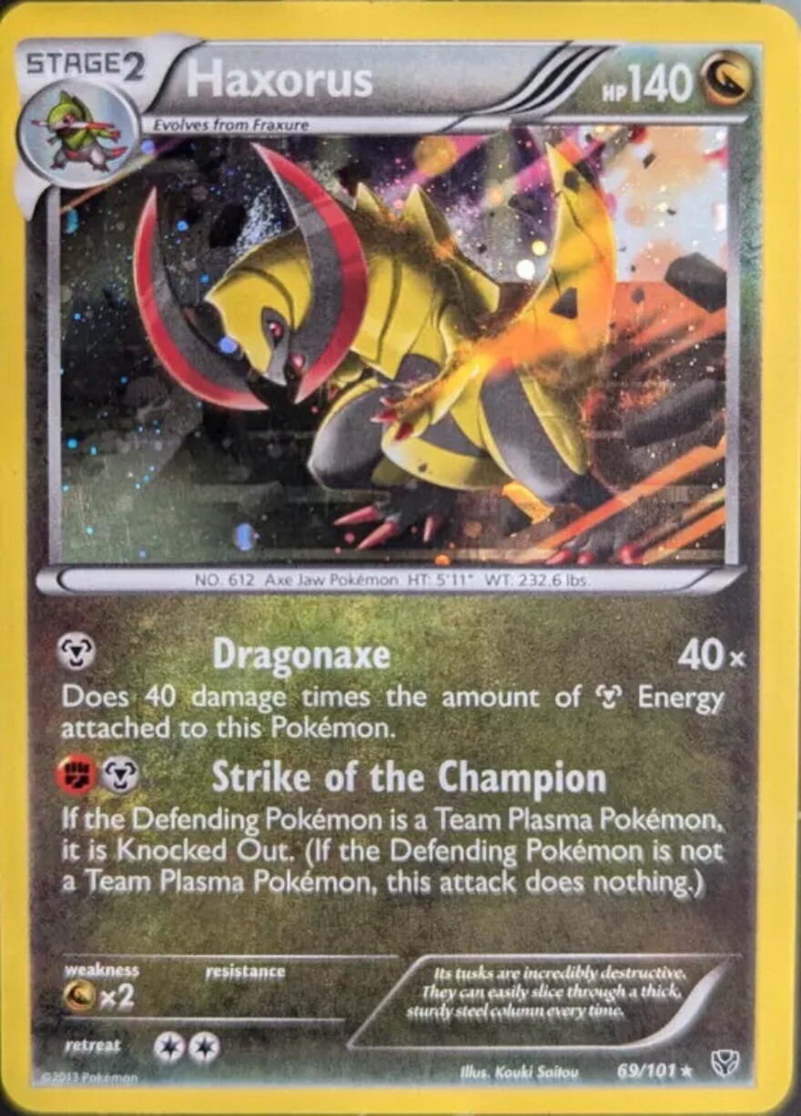 Pokémon TCG Card Haxorus 69/101 Cosmos Holo Rare 2013 Plasma Blast LP ...
