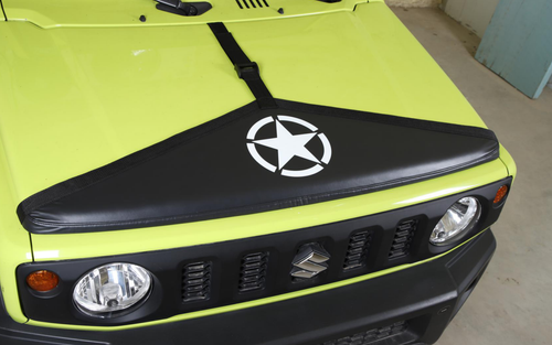 For 2019-22 Suzuki Jimny Black Canvas Pentagram Front Engine Hood Trim ...