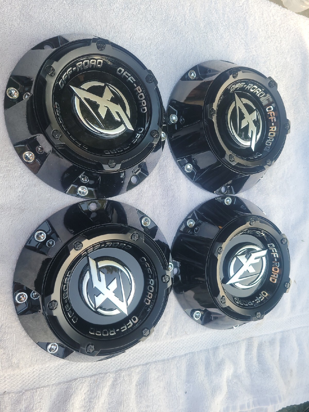 XF OFF-ROAD Gloss Black Center Caps C-969-2 Set Of 4 Center Caps | eBay