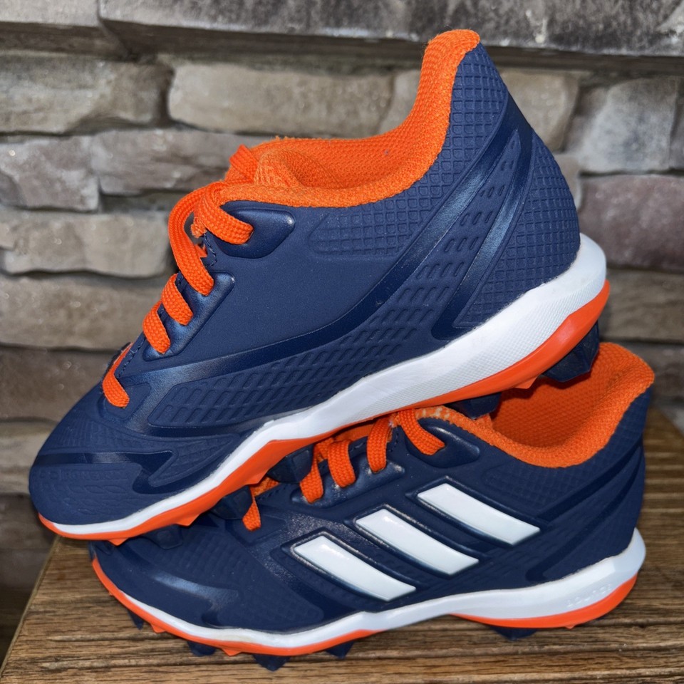 Adidas Boys Size 12 K Blue/Orange/White Kids Icon Bounce Baseball ...