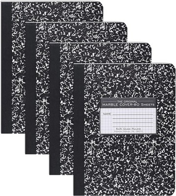 Graph Ruled Hard Cover Composition Book, 4 Pack, 9.75" X 7.5" 80 | eBay