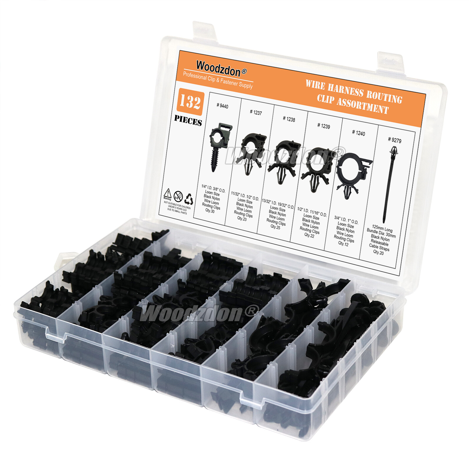 132pcs Car Wire Loom Routing Clip Wiring Harness Assortment Kit for GM ...