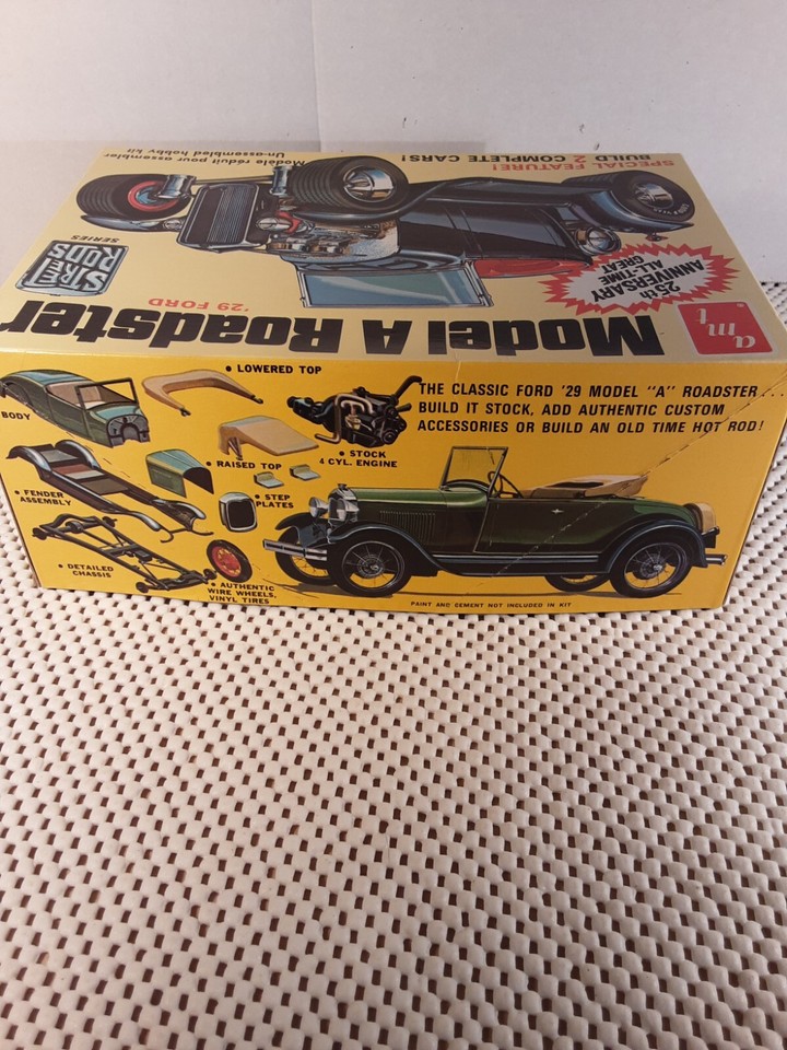 Vintage model car kit, amt, A129 Model A Roadster '29 FORD contains ...