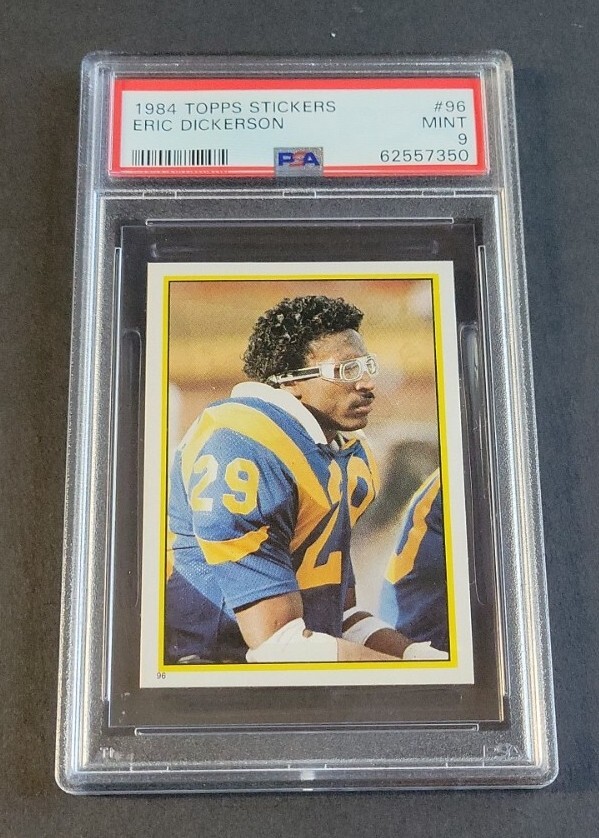 Eric Dickerson 1984 Topps Stickers Rookie #96 RC PSA 9 MINT HOF - Super ...