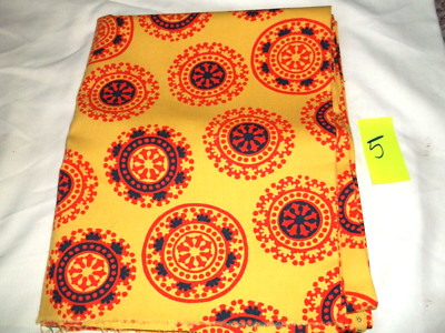 #5 VTG RELTEX fabric Panel Hippie Retro 70's Golden rod geometric 44 x ...