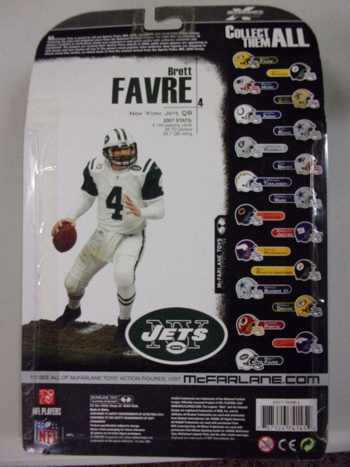 McFarlane Brett Favre New York Jets Figure NFL Toy 2008 Unopened | eBay