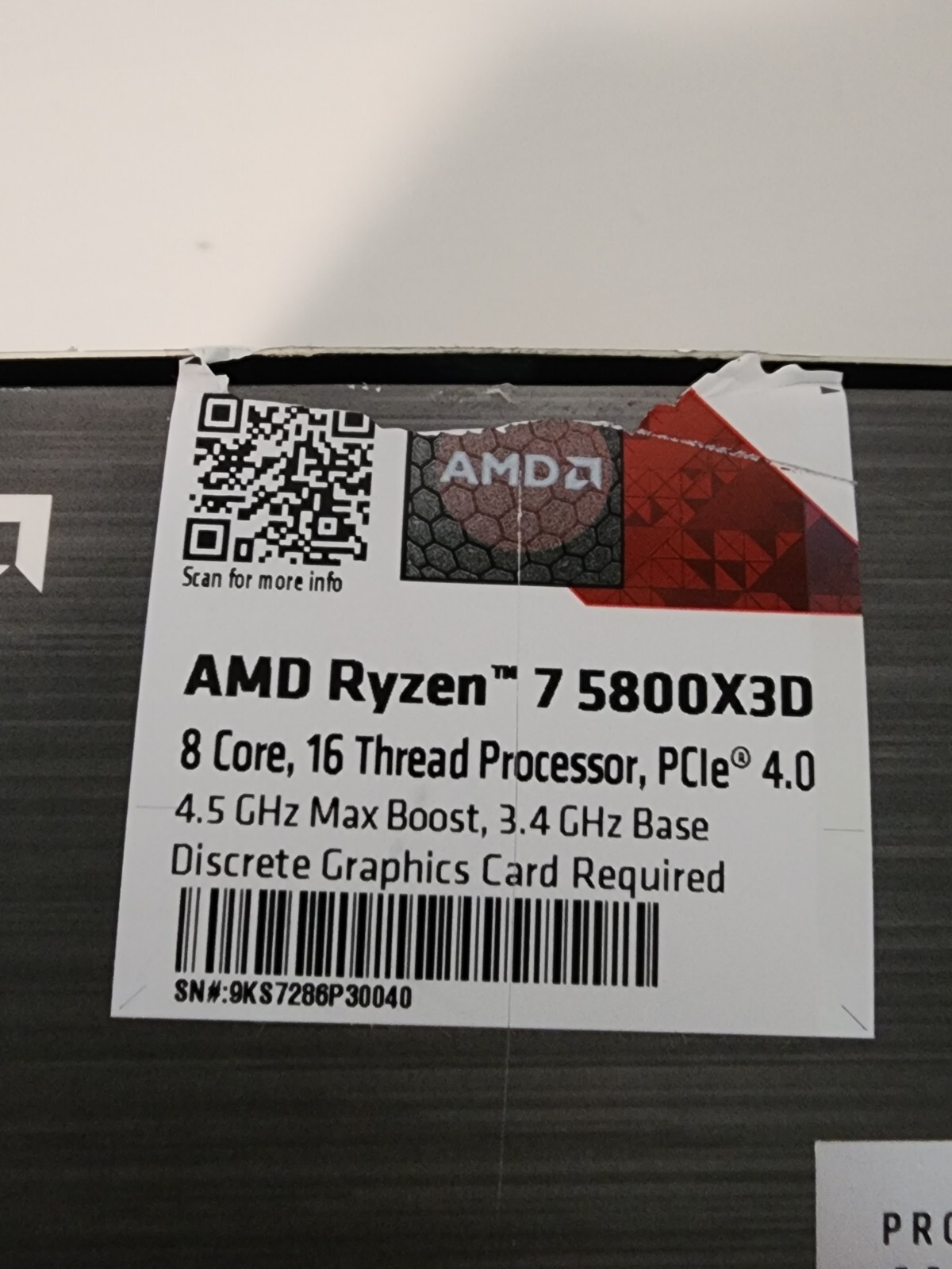 AMD Ryzen 7 5800X3D 8-Core 16-Thread CPU with AMD 3D V-Cache, Used For ...