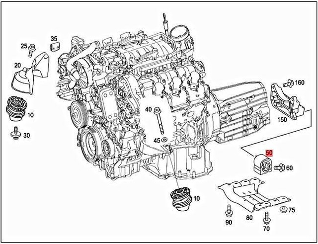 2012 MERCEDES S550 OEM Transmission Mount A2212401618 for sale online ...