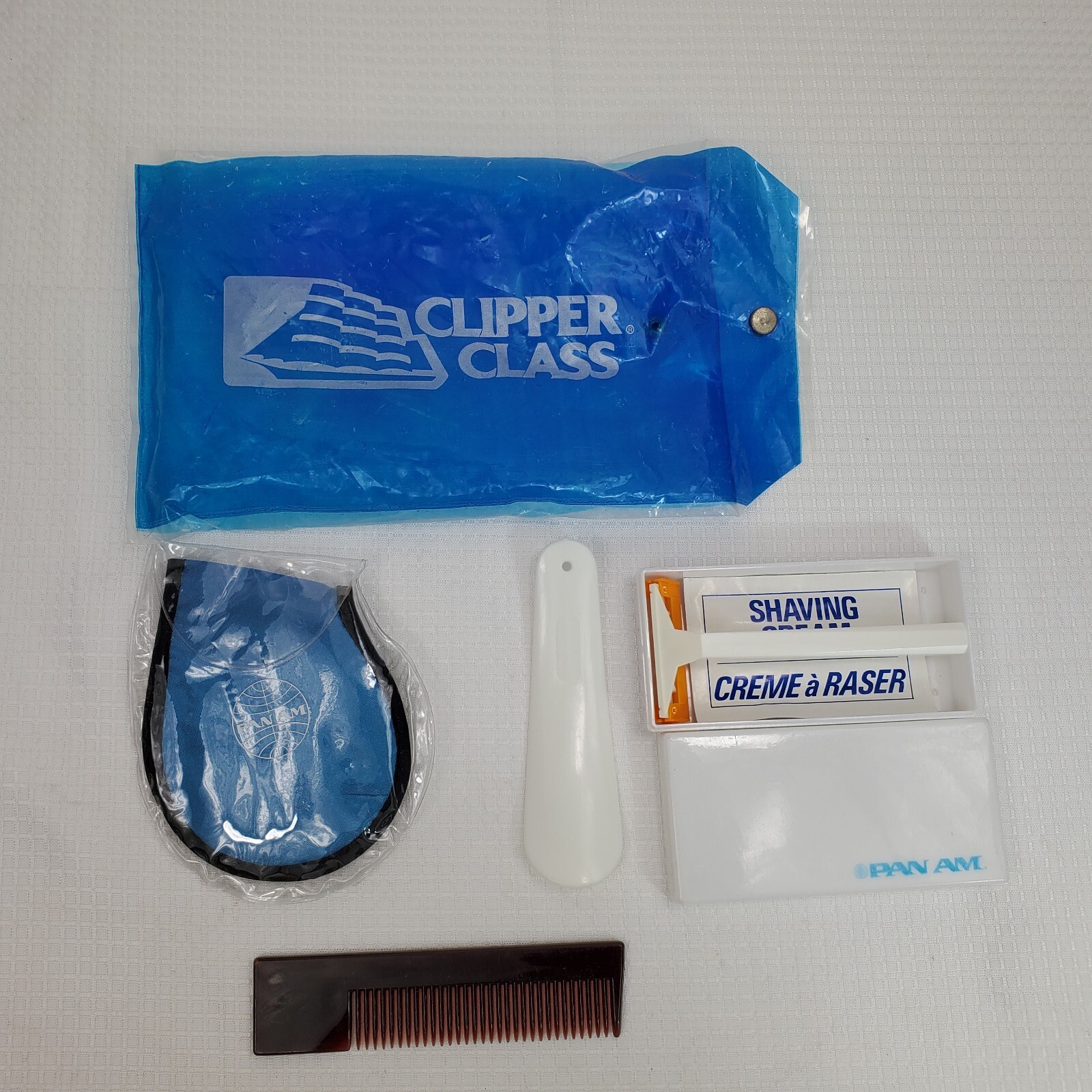 Vintage Pan Am Airlines Clipper Class Amenity Toiletry Bag Razor Comb ...