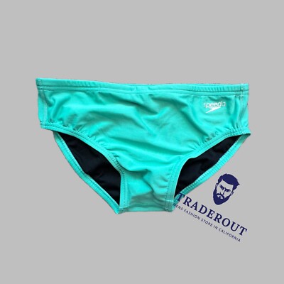 Speedo Men turquoise blue Endurance Solid one Brief Swimwear size 32 34 ...