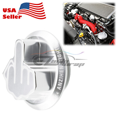 Silver Middle Finger Fist Engine Oil Filter Tank Cap Cover Aluminum For ...