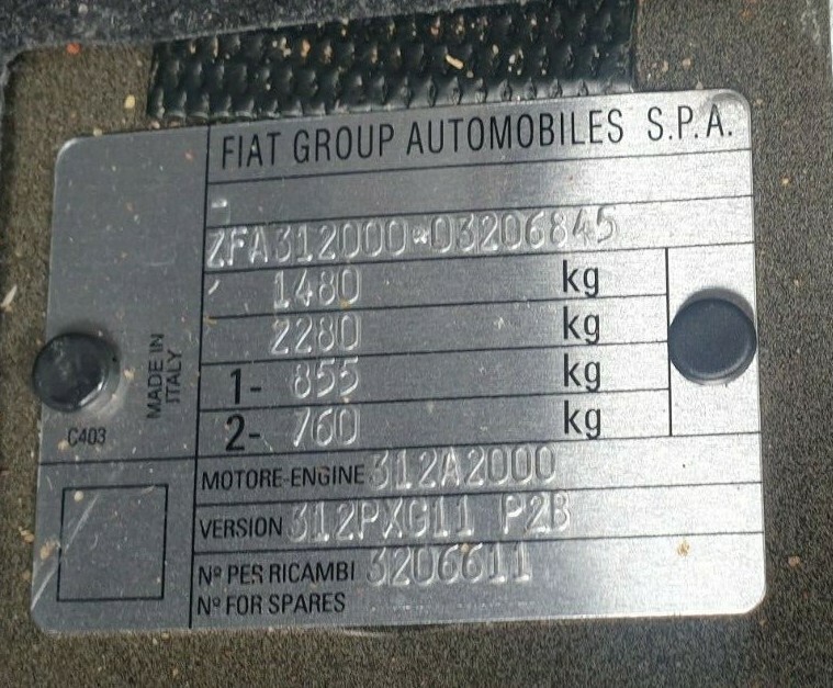 FIAT PANDA TAILGATE , 150 SERIES , 0.9L PETROL,01/13-12/15 , BLACK ...