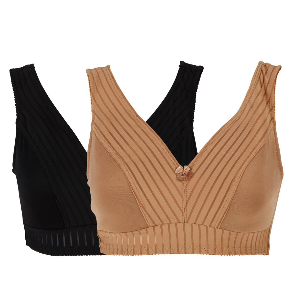 Rhonda Shear 2pk Striped Mesh"Curve Envy"Pin-Up Bra w/Removable Pads ...