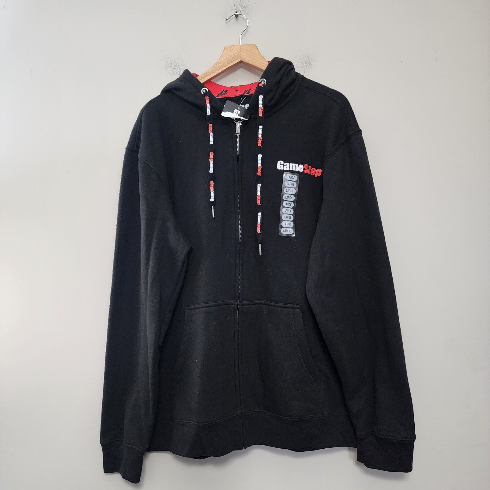 Game Stop Logo Hoodie Mens Large Full Zip Jacket Sweatshirt Black New ...