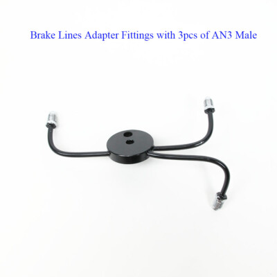 Front Brake Line Adapter Fitting W/ 3 AN3 Male For Harley Dyna Softail ...