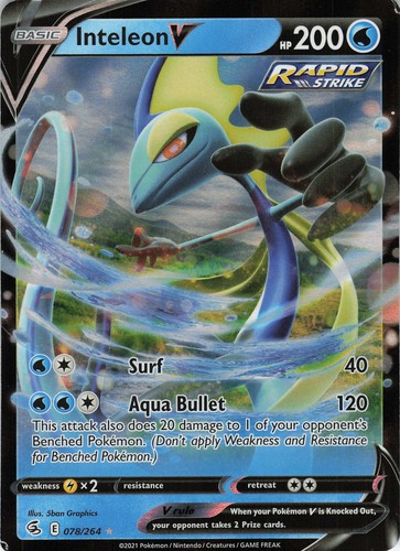 Inteleon V 078/264 Ultra Rare Holo SWSH08: Fusion Strike NM Pokémon | eBay