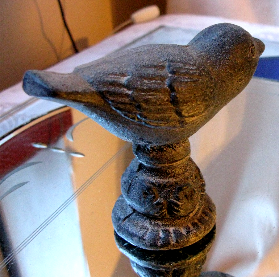 2 Antique/Vintage Cast Metal Birds. Larger is 8×6 Inches. Exact Age Is ...