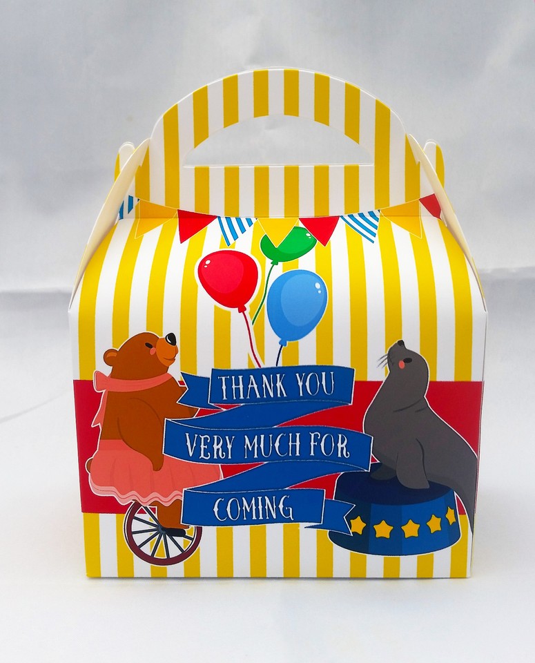 Circus Carnival Children's Personalised Party Boxes Favour Gift Bag ...