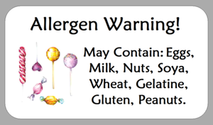 Mini Sweets Allergen Warning Stickers Small Food Allergy Content Labels ...