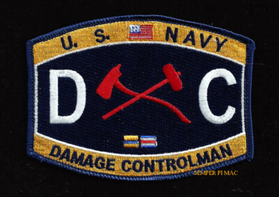DAMAGE CONTROL CONTROLMAN MATE DC RATING HAT PATCH CAP USS PIN UP US ...