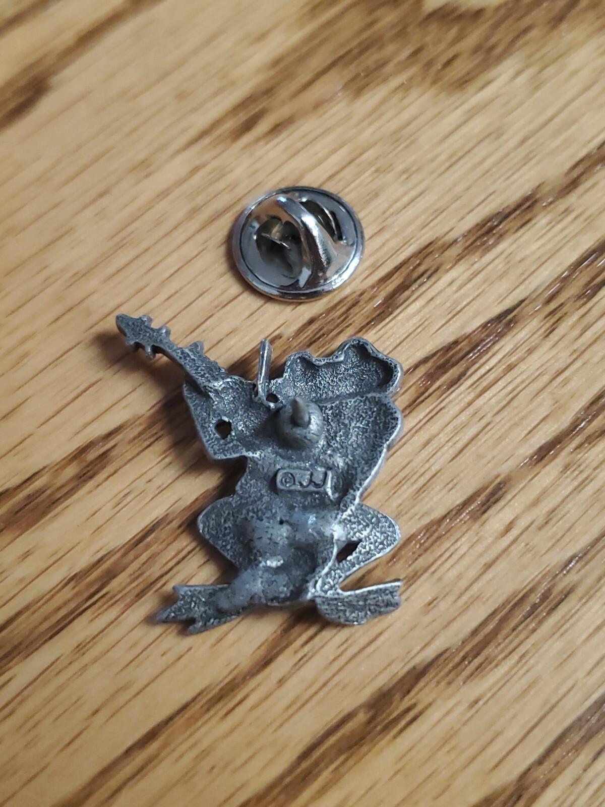 Vintage JJ Frog with Violin Signed Pin Brooch Silver … - Gem