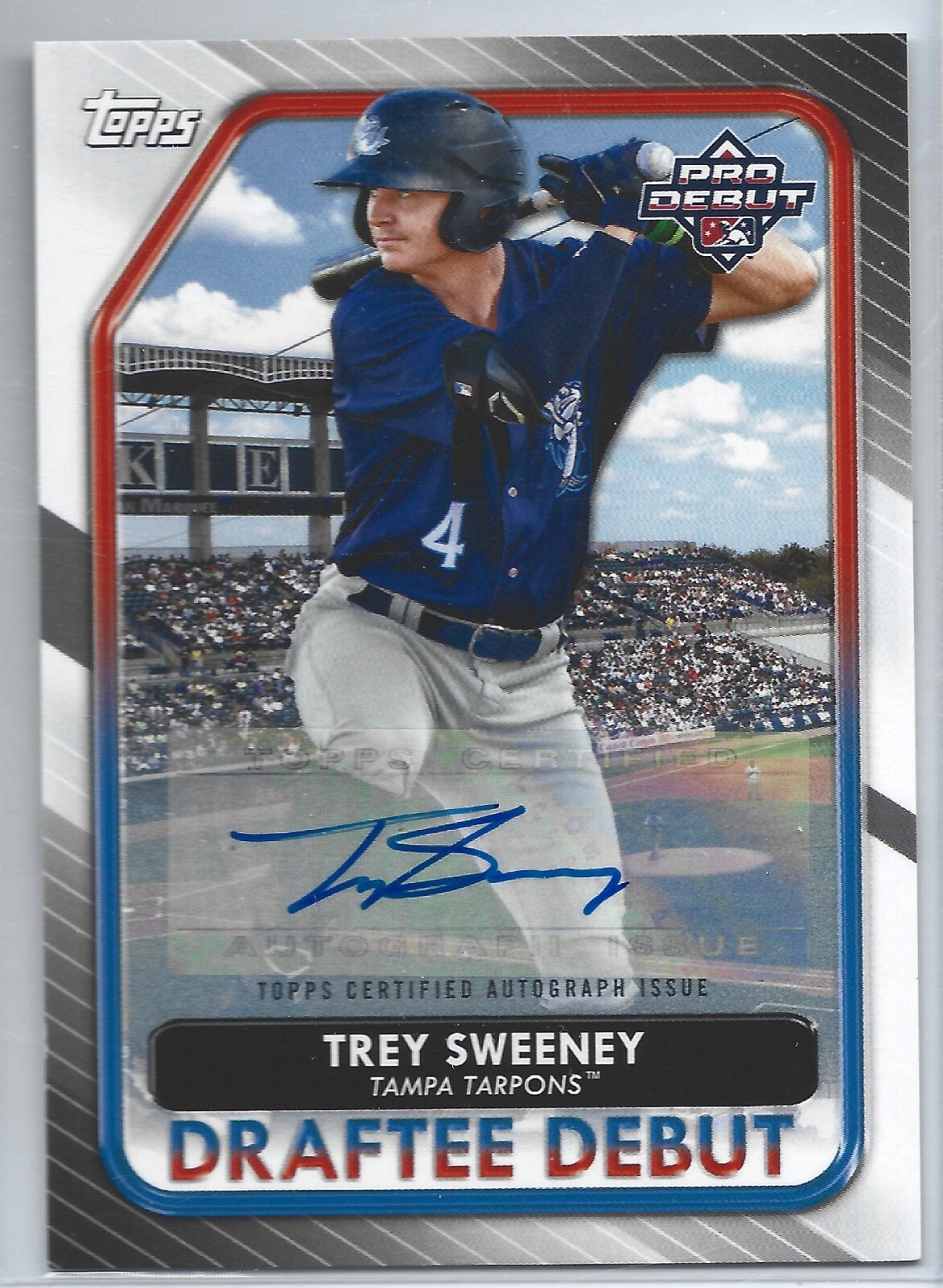 TREY SWEENEY 2022 Topps Pro Debut Draftee Debut #DB-9 Autograph Auto ...