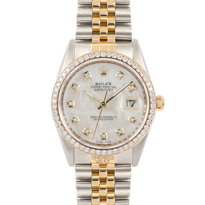 Rolex Datejust 16233 Two Tone 36mm 18k Gold & Steel-White MOP Dial ...