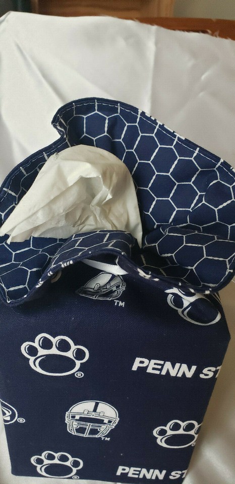 Penn State Fabric Square Tissue Holder Decorative Box Cover - Football ...