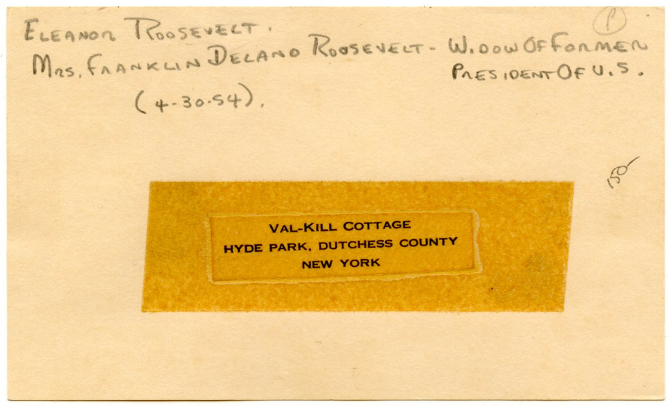 ELEANOR ROOSEVELT, US First Lady/FDR, Autograph Signed Card, 10927 | eBay