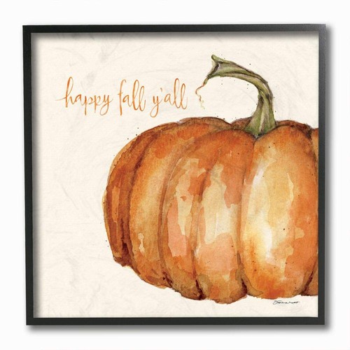 Happy Fall Yall Autumn Pumpkin Wall Art Black Framed Seasonal Decor ...