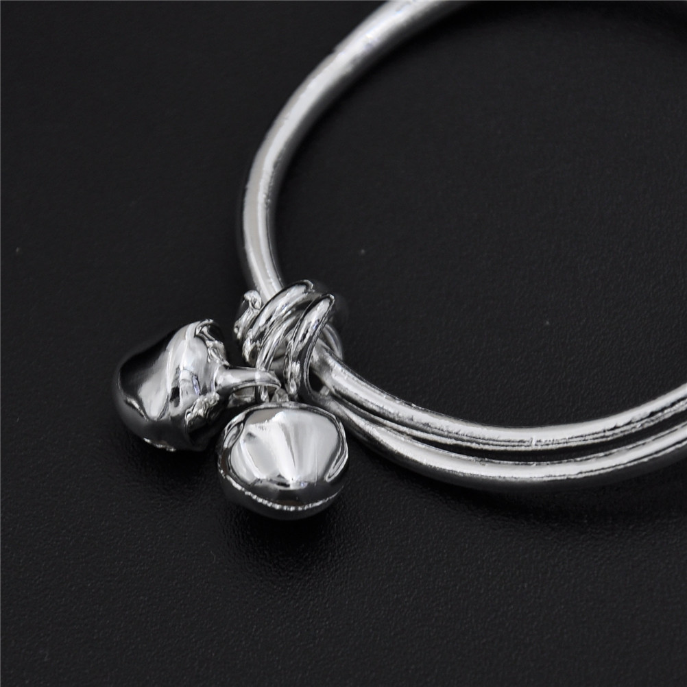 2x Baby Kids Bell Bracelet Newborn 925 Plated Silver Bracelet ATWGJCAUB ...