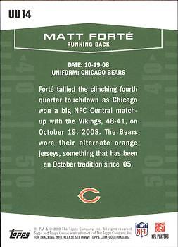 Matt Forte Topps Unique 2009 #UU14 Unique Unis | eBay