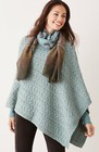 J. Jill ~ NEW Soft & Cozy Cable-Knit Poncho ~ JUNIPER HEATHER MULTI ...