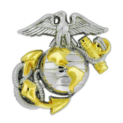 USMC MARINE CORPS EGA LOGO GOLD SILVER LAPEL BADGE PIN | eBay