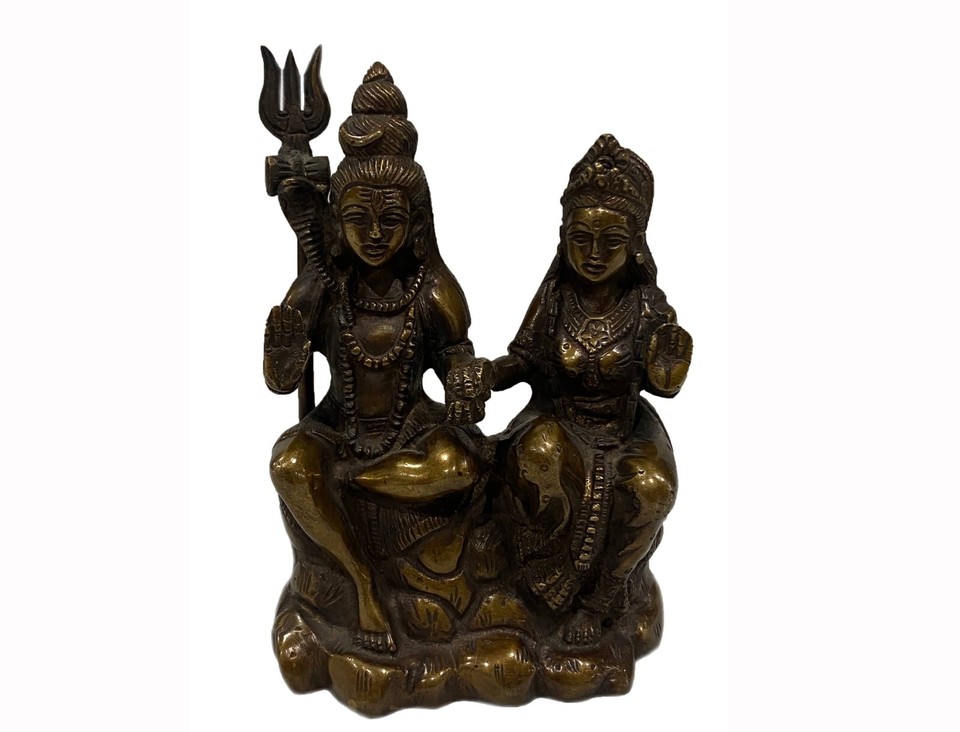 Metal Shiv Statue | Shiv Idol Parvati Figurine Mahadev Idol For Home ...