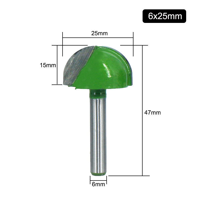 6mm Shank Core Box Router Bit Round Nose Cove Box Woodworking Cutter ...
