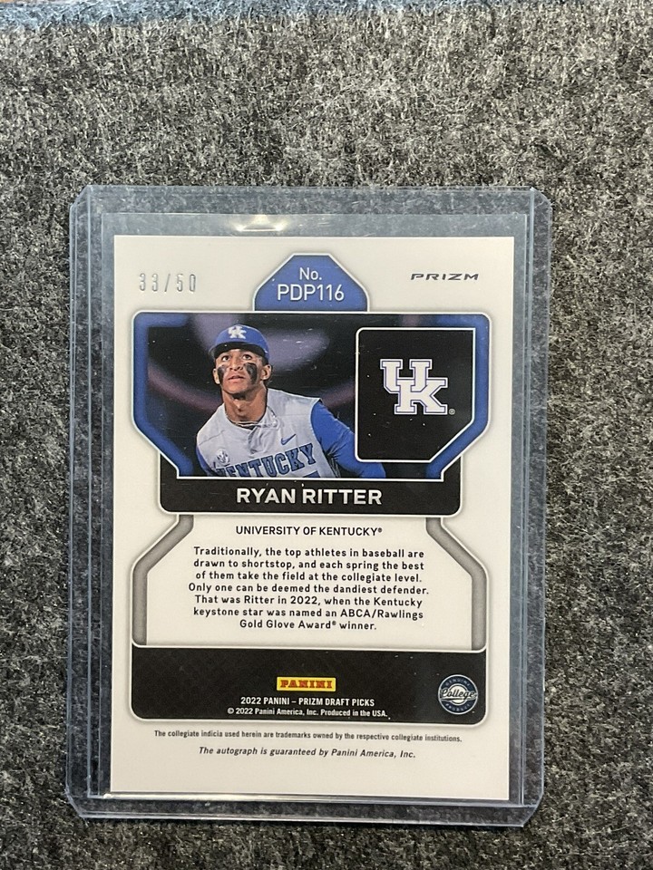 2022 Panini Prizm Draft Picks #PDP116 Ryan Ritter Base Autographs Red ...