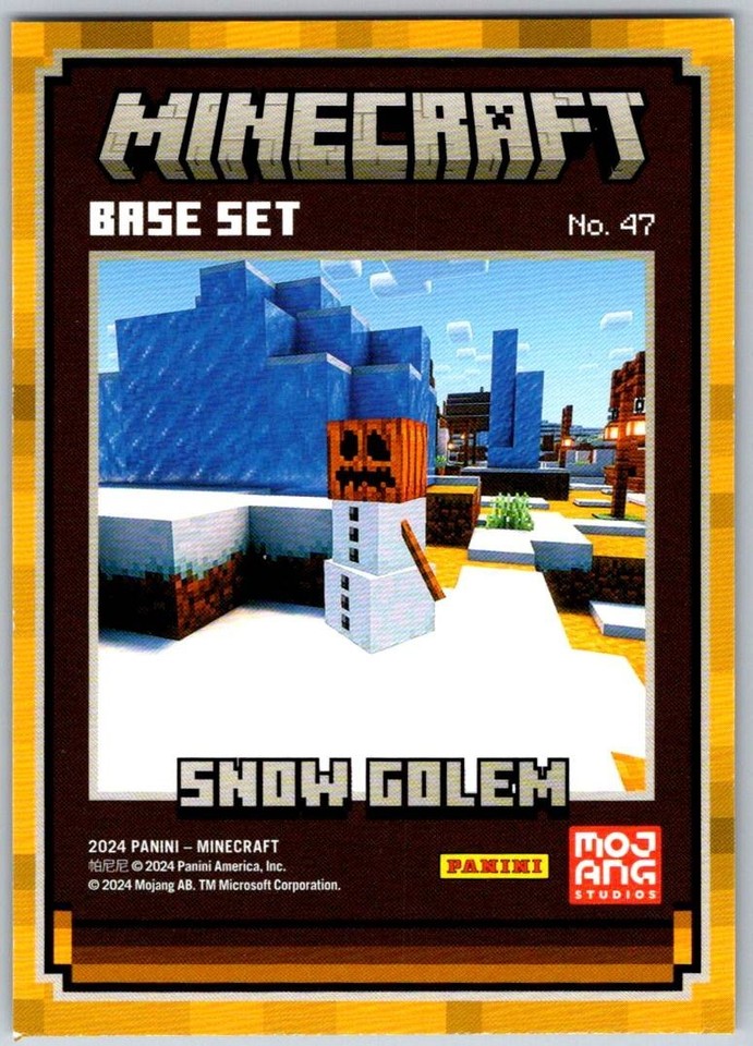2024 Panini Minecraft - #47 Snow Golem Cubic Foil Parallel | eBay