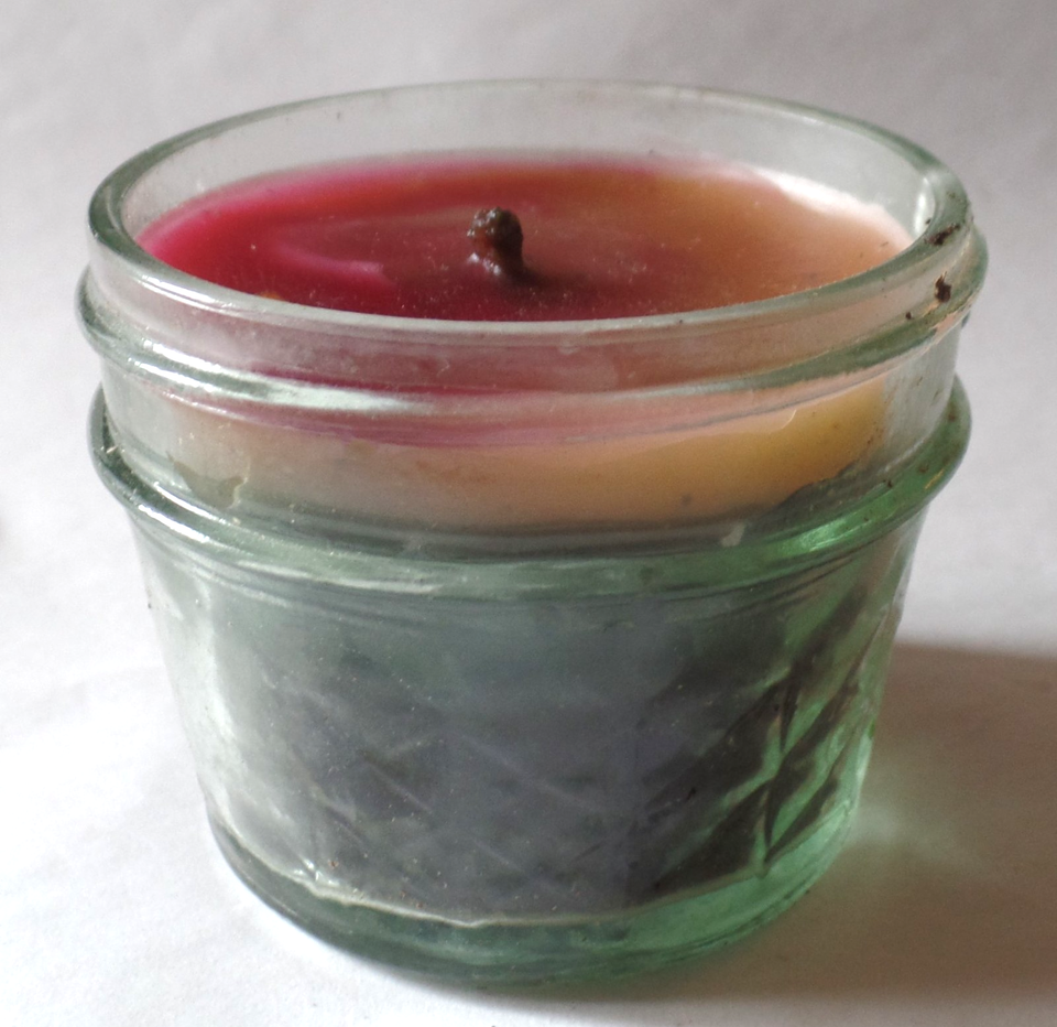 Multicolor Wax Candle in Round Translucent Glass Jar (G2) | eBay